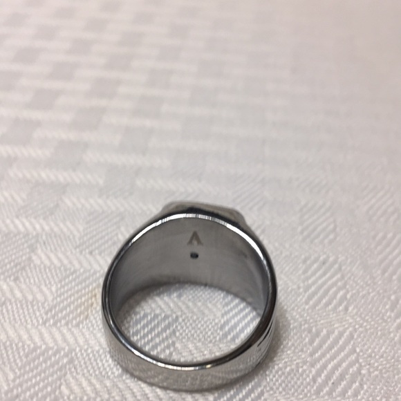 Avon | Accessories | Avon Stainless Steel Enamel Cross Signet Ring ...